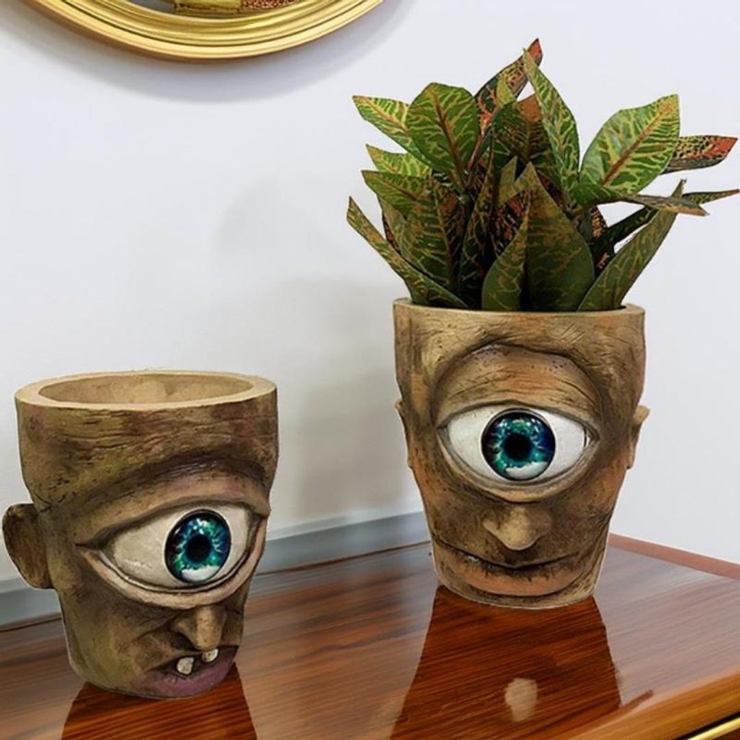 One-eye Cyclops Vase Realistic Fantasy Decor Piece for Modern Unique ...