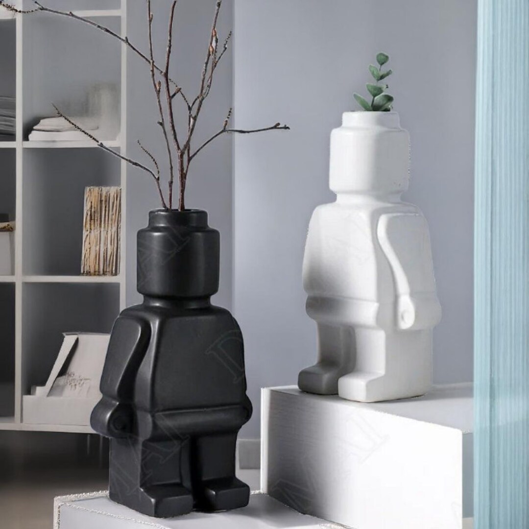 Luxury Robot Vase Modern Home Decor Unique Robot Body Vase Perfect Home ...