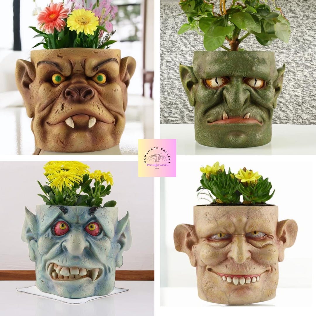 Creepy-cute Avatar Flower Pots Scary-fun Balcony Decor Green Plant Pots ...