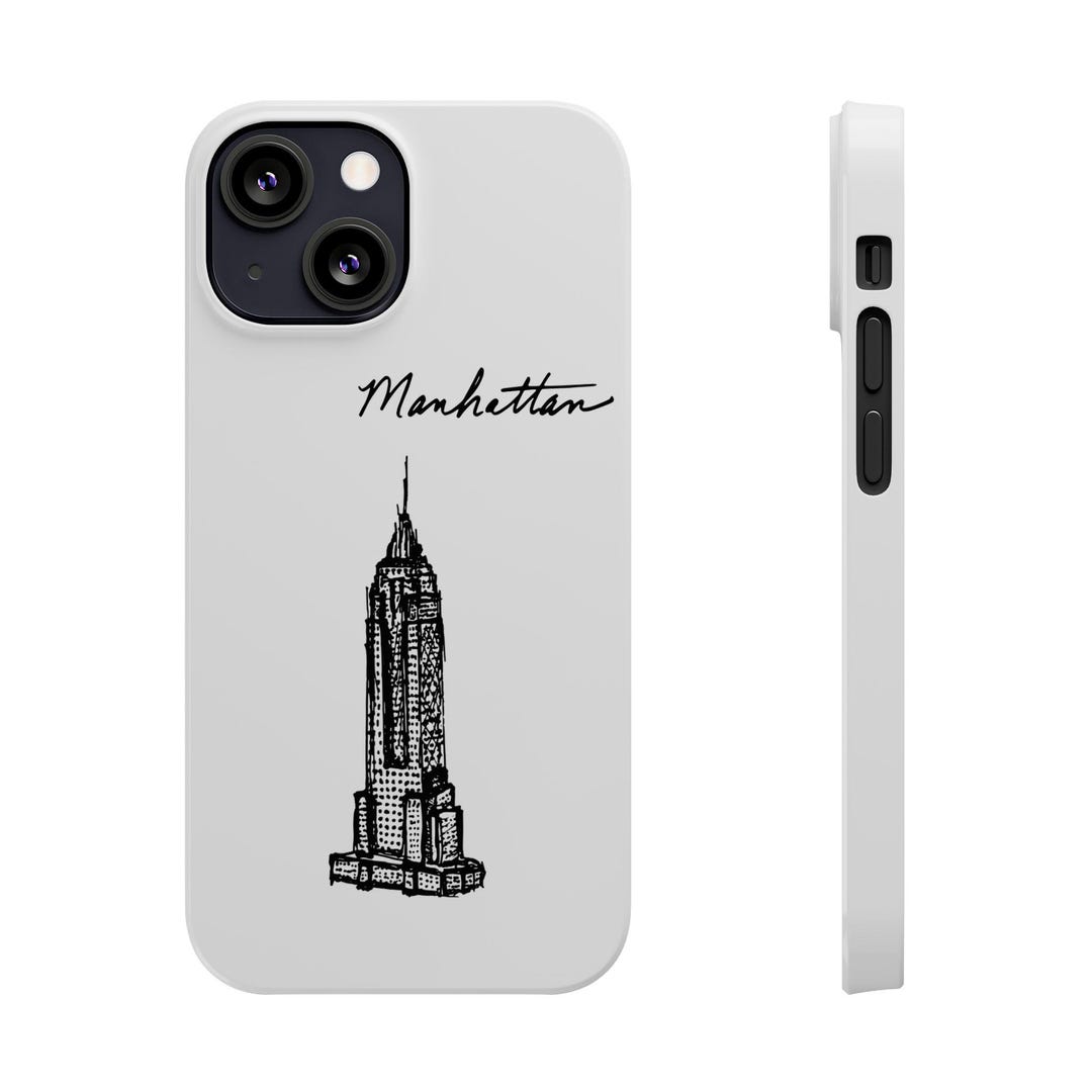 Modern Black and White New York Manhattan Slim Phone Case, Minimalist ...