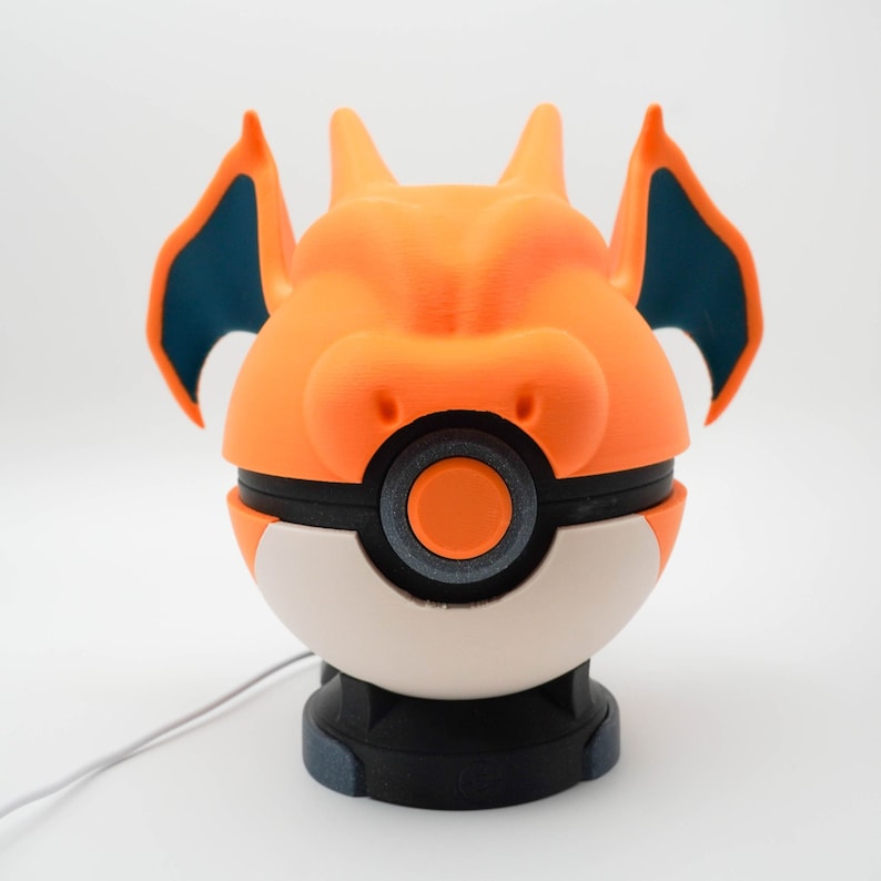 Charizard Skeleton Crystal Pokeball | 3D Printed Pokémon Night Light ...