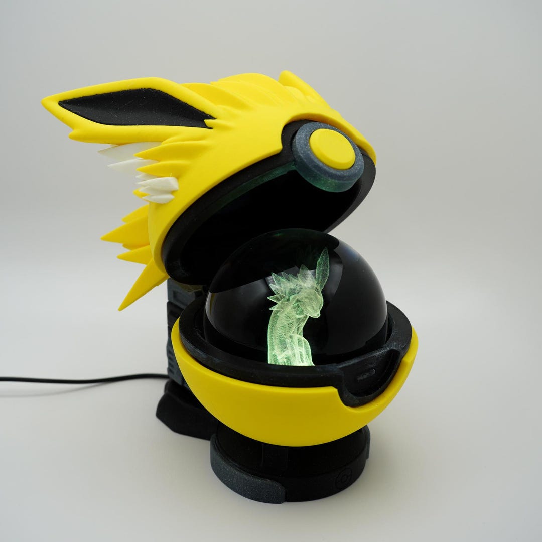 Preorder: Jolteon Skeleton Crystal Pokeball | 3D Printed Pokémon Night ...