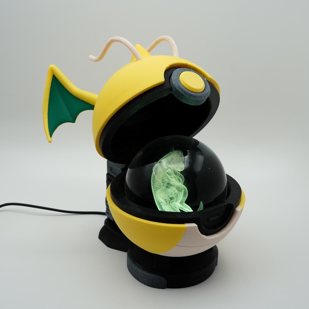 Dragonite Skeleton Glass Sculpture With Light 3D Printed Pokémon Night ...