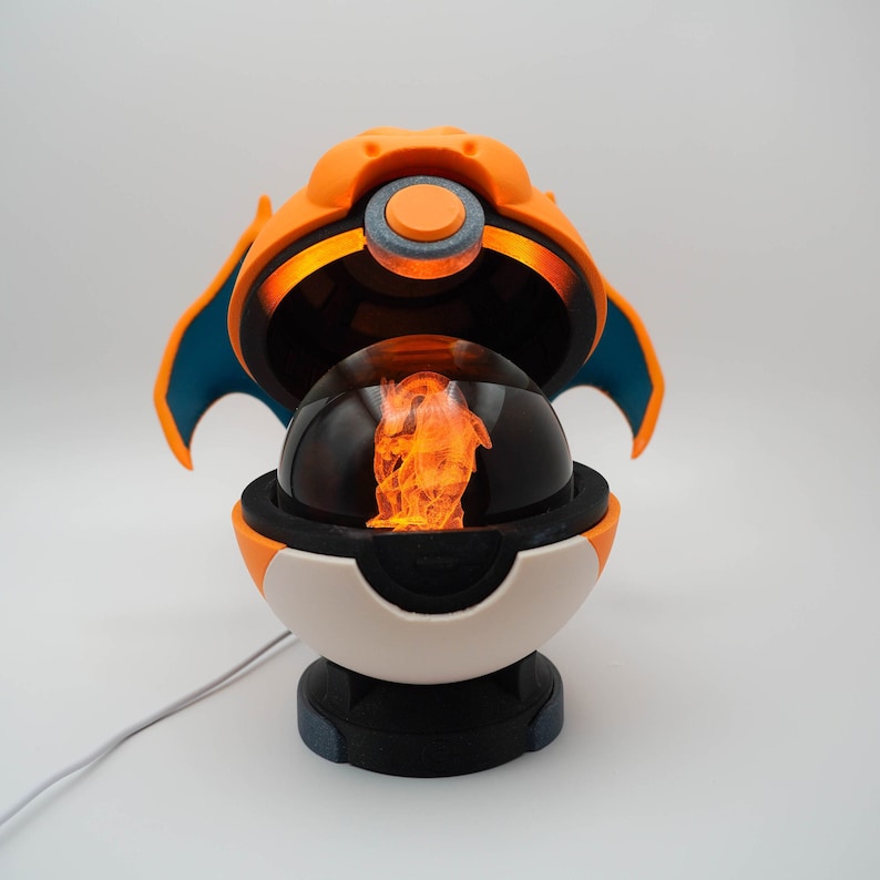 Charizard Skeleton Crystal Pokeball | 3D Printed Pokémon Night Light ...