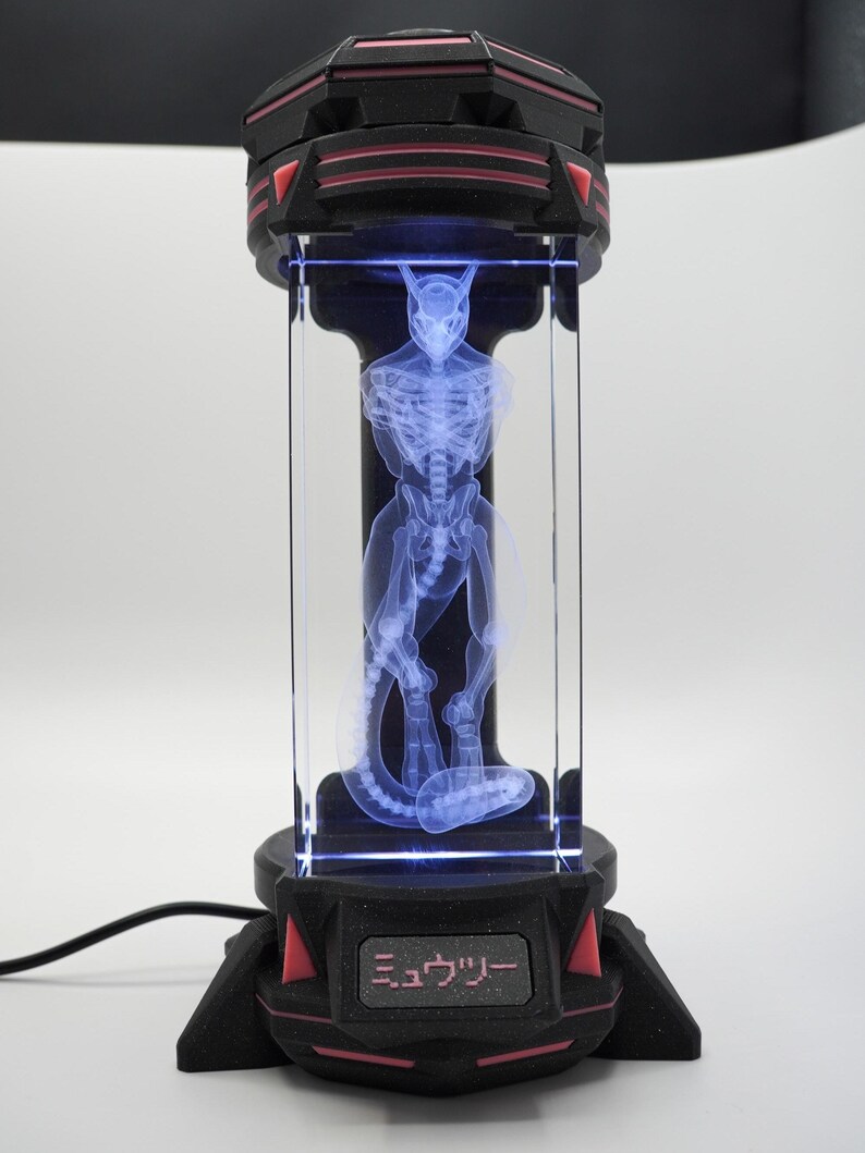 Preorder: Mewtwo Test Tube Skeleton Crystal Stand | 3D Printed Pokémon ...
