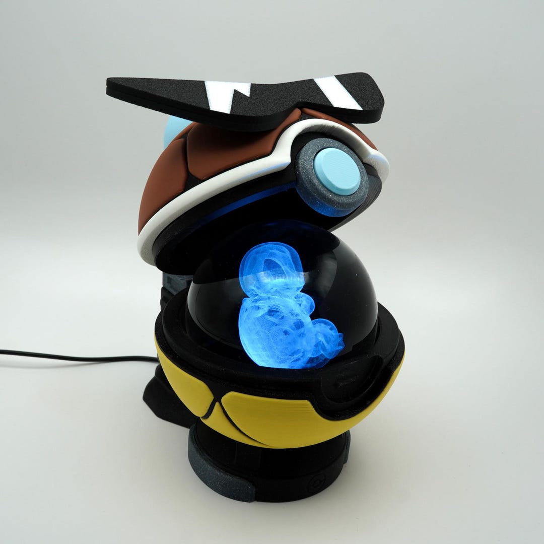 Squirtle Skeleton Crystal Pokeball | 3D Printed Pokémon Night Light ...