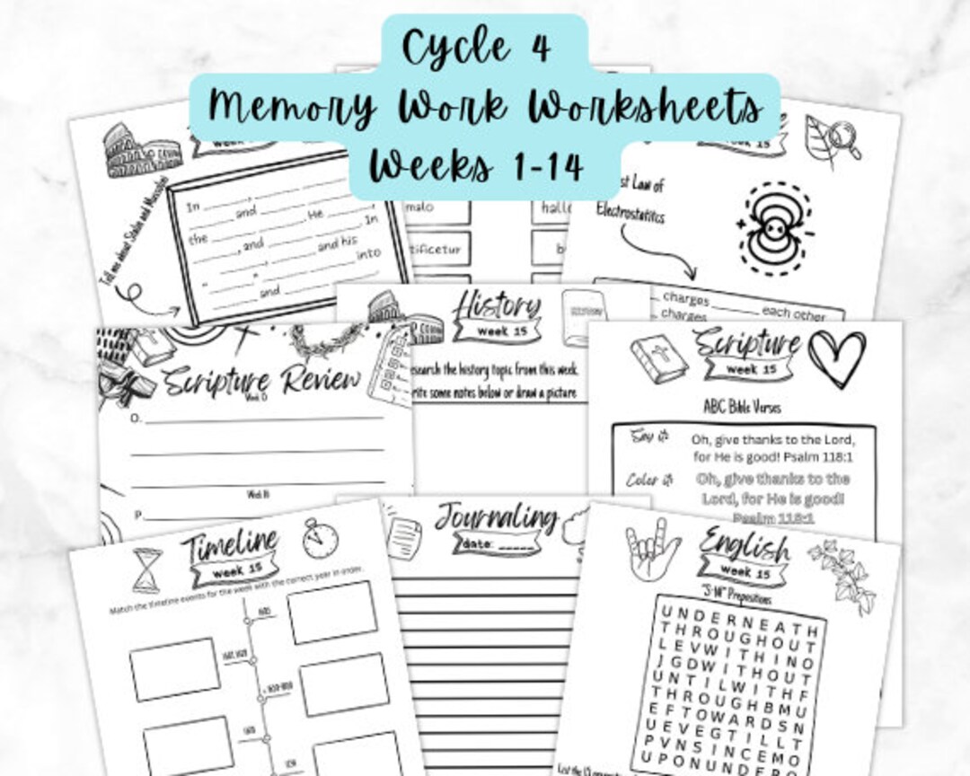 Claritas Cycle 4 Worksheets - Companion to Classical Memory Work ...