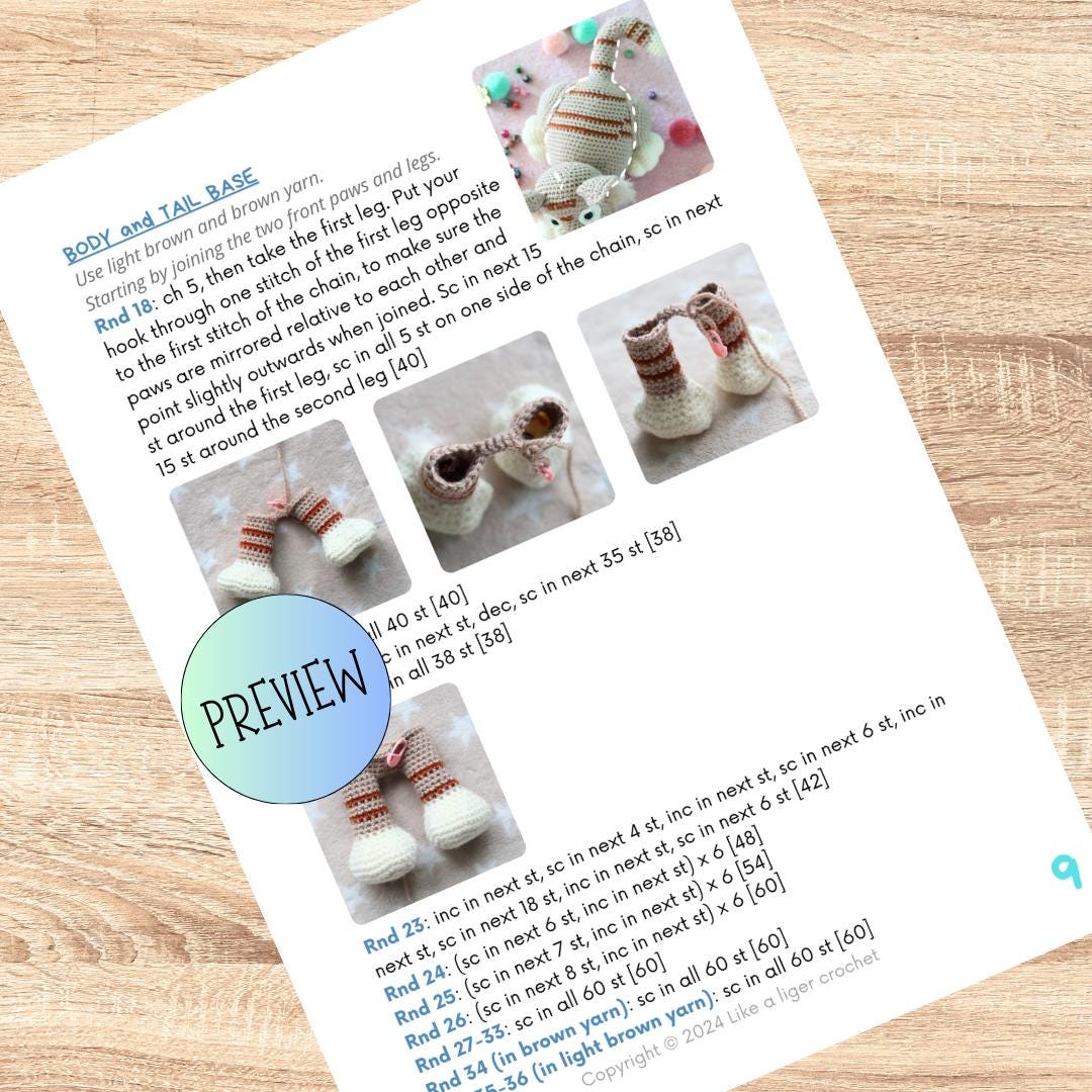 Lexi the Liger Amigurumi Crochet Pattern PDF English US - Etsy