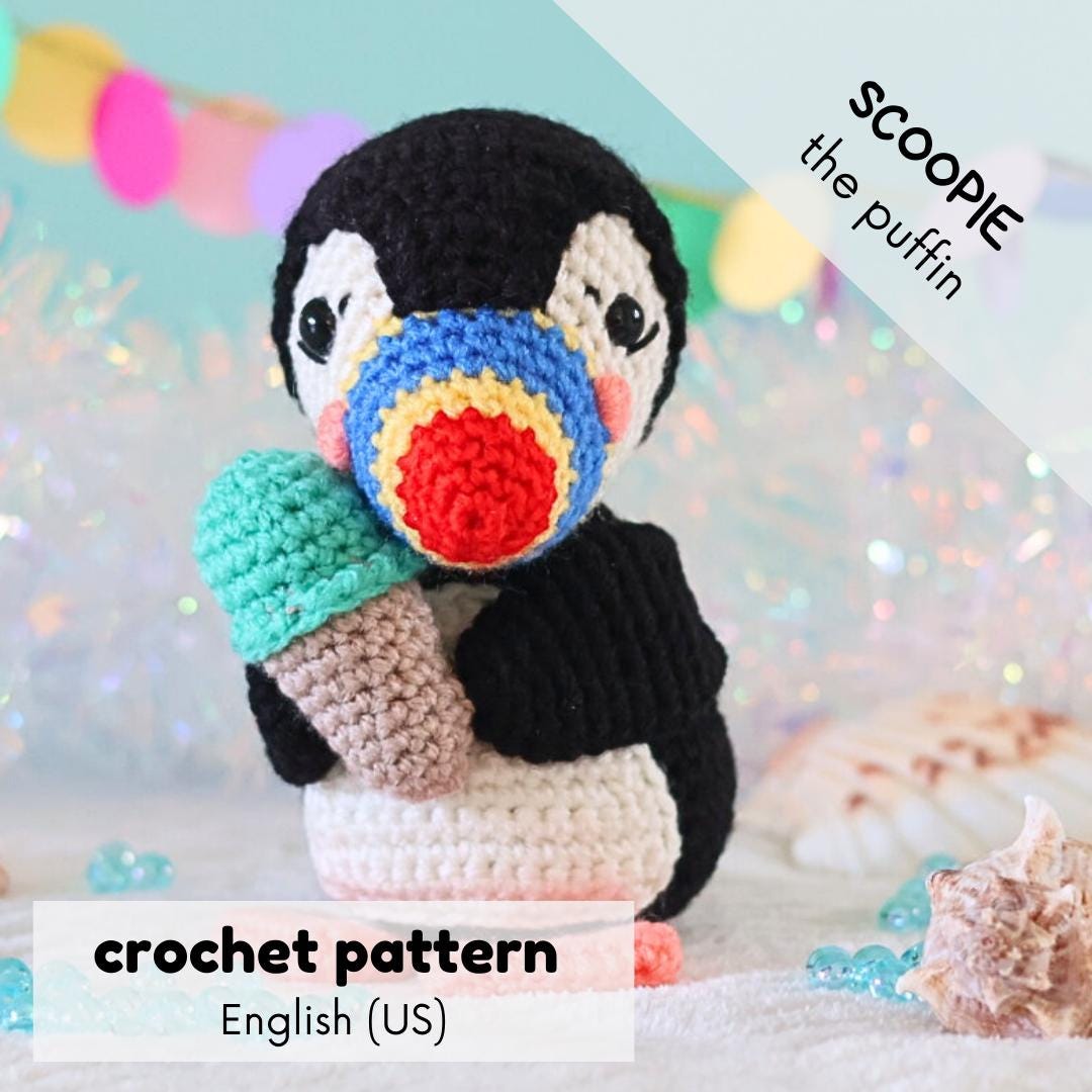Scoopie the Puffin – Puffin Crochet Pattern – Amigurumi Puffin ...