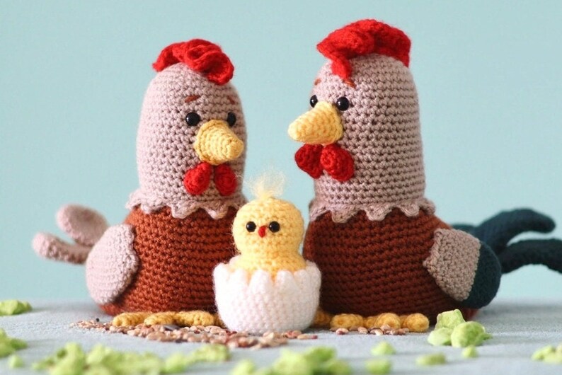 Chicken Crochet Pattern - Chicken Family Amigurumi PDF (english US) - Etsy