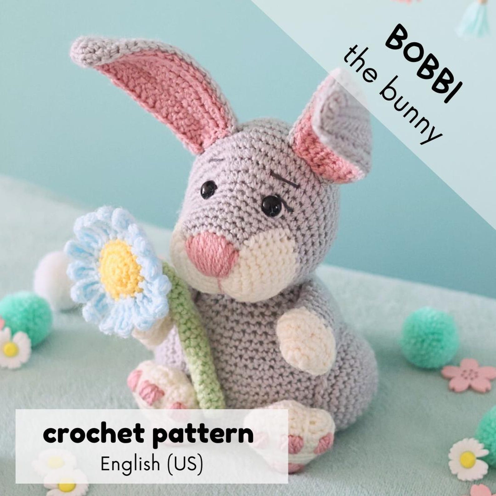 Bunny Crochet Pattern - Rabbit Crochet Pattern - Bobbi the Bunny ...