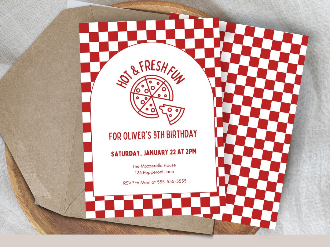 Editable Pizza Party Invitation | Hot and Fresh Fun | Instant Download ...