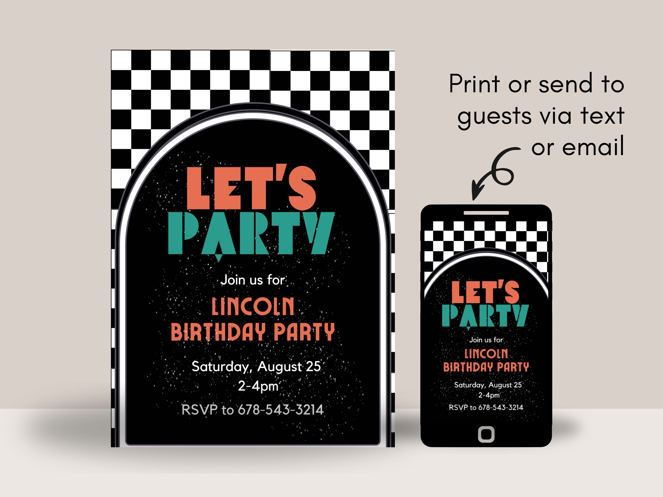 Let's Party Birthday Invitation - Etsy