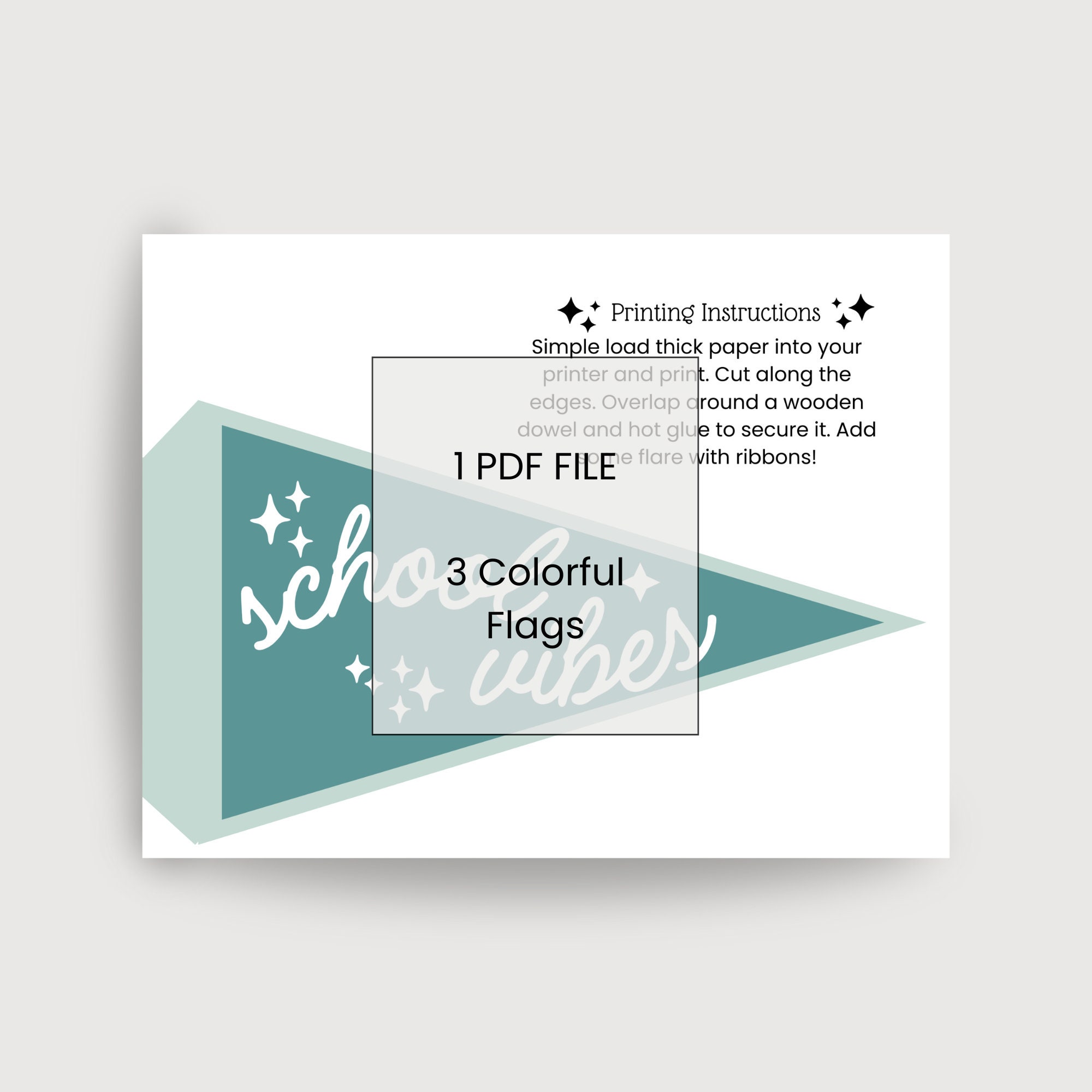 Pencil-themed Printable Pennant Flag | Editable Canva Template | First ...