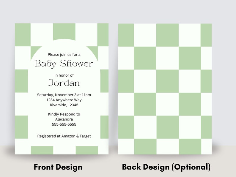 Checker Baby Shower Invitation - Etsy