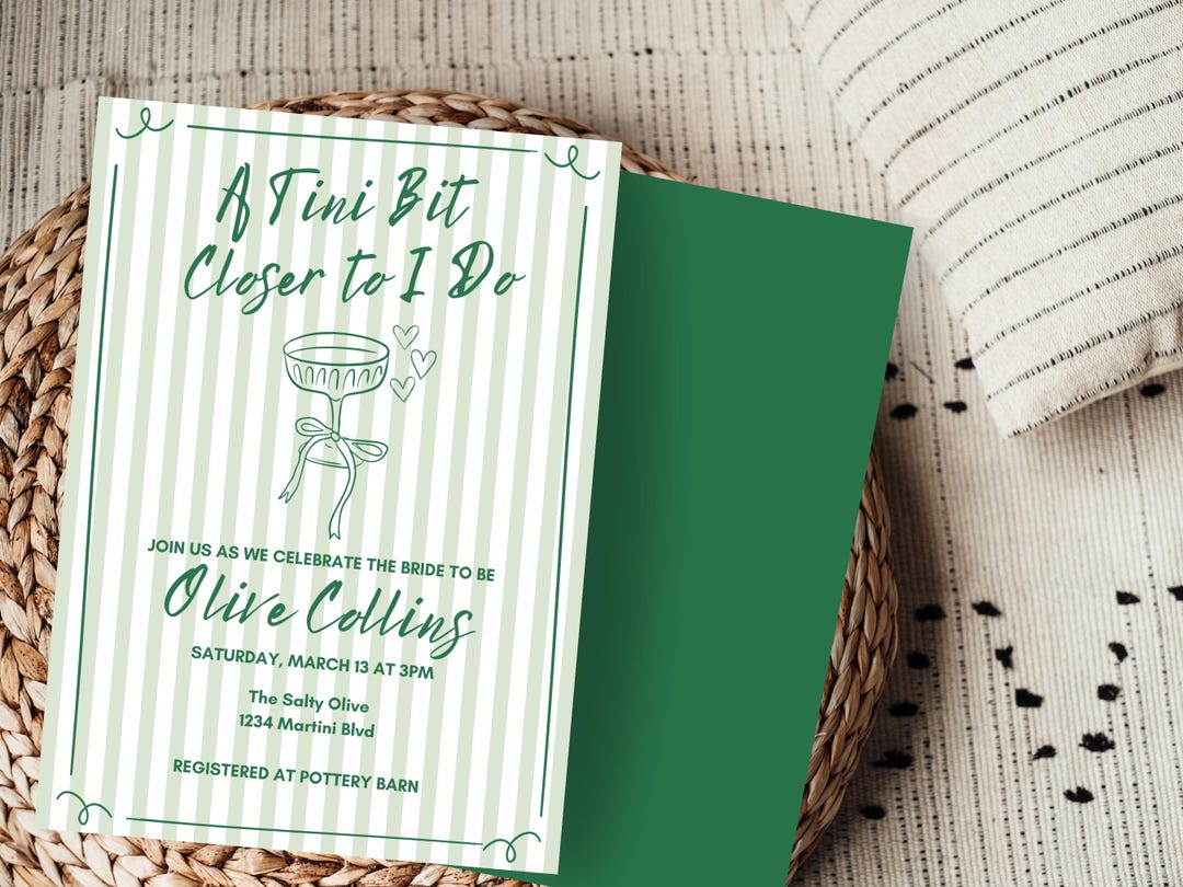 She’s a ‘tini’ Bit Closer to I Do Bridal Shower Invitation | Martini ...