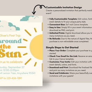 First Trip Around the Sun - First Birthday Invitation - Etsy