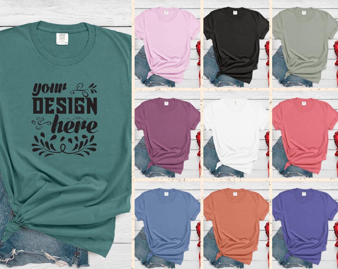 Comfort Colors C1717 T-shirt Mockup Bundle: Flat Lay Mock-up (digital ...