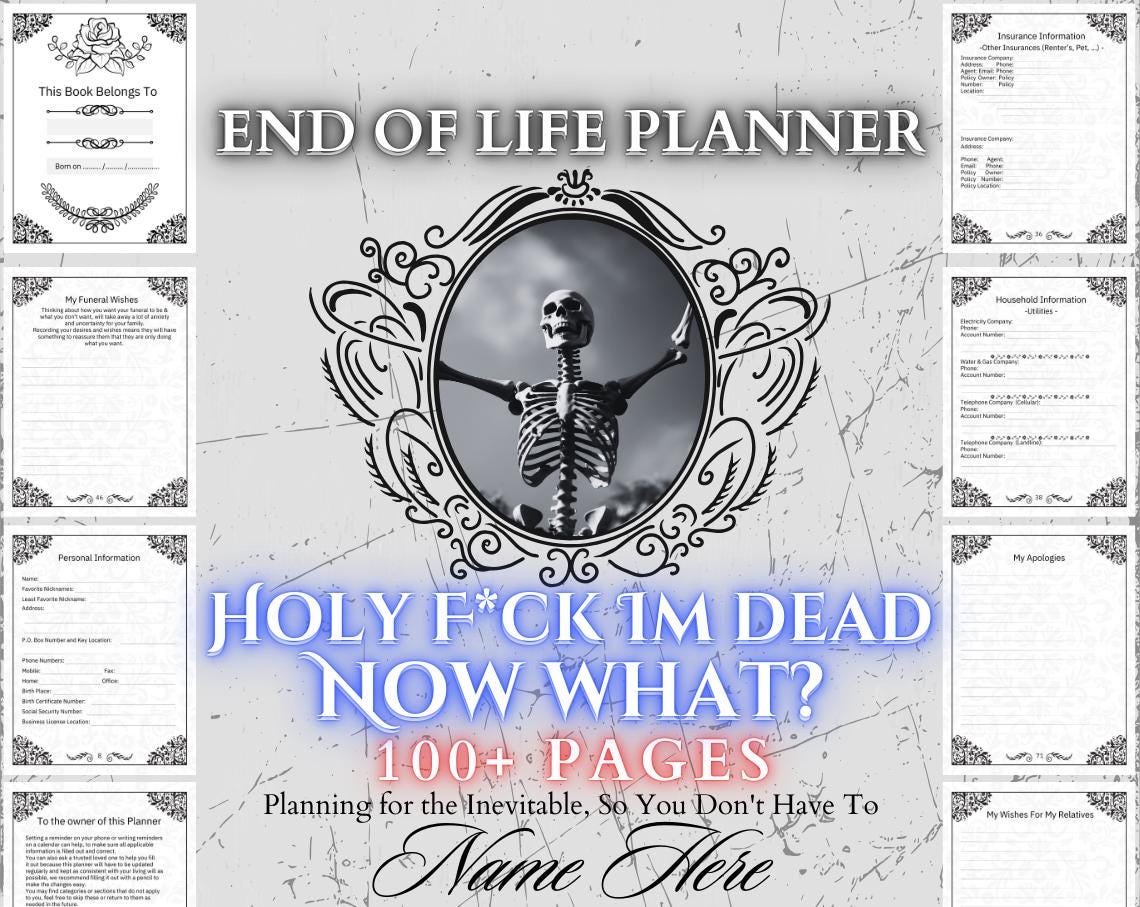 Funny End of Life Planner: Humor-themed Final Wishes (PDF File) - Etsy