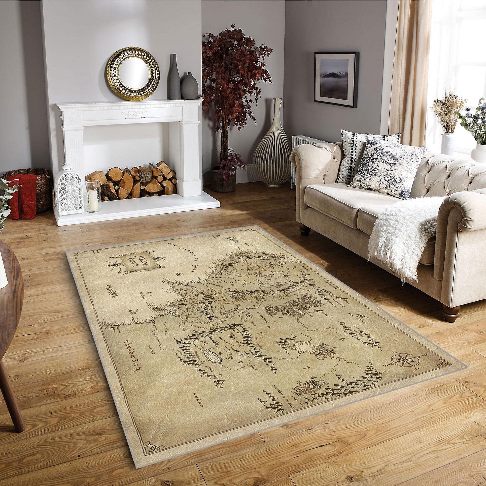 Lord of Ring, Earth Map, Earth Map Rugs, Map, Retro Map Rug, Map Rugs ...