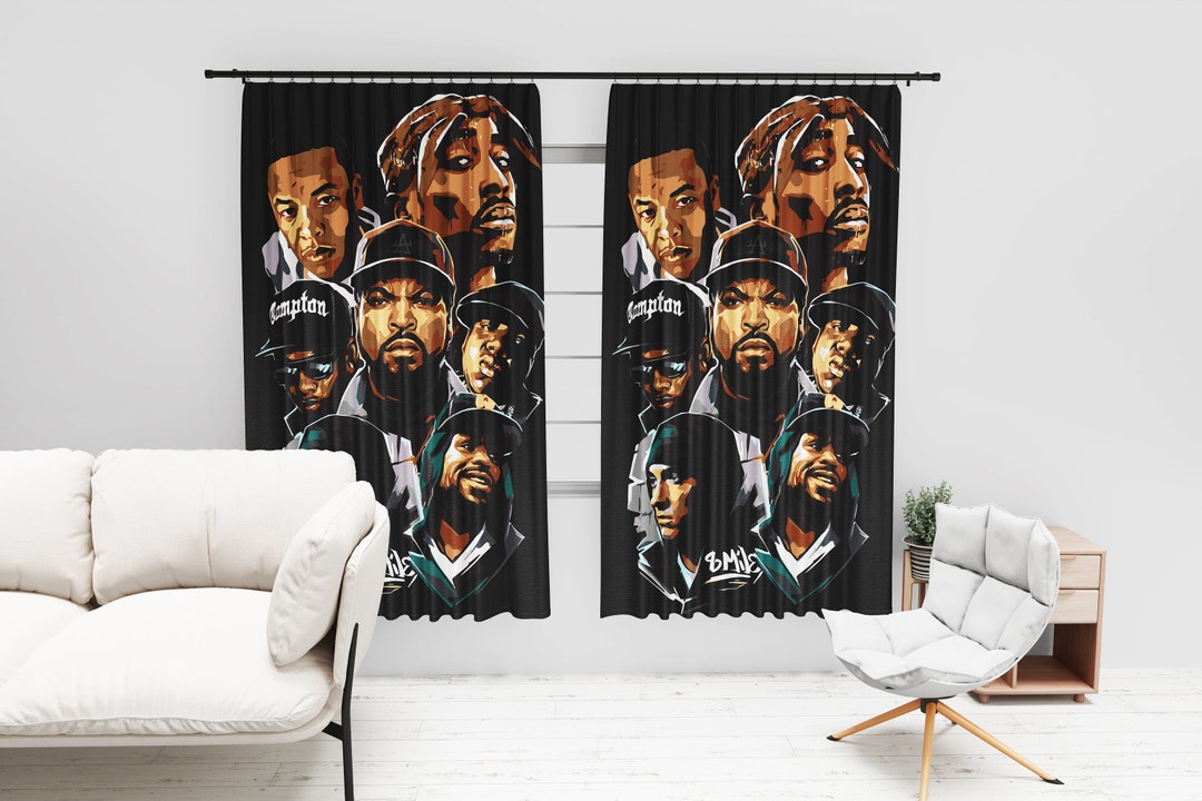 Rap Artist Curtain, Hip Hop, Hip Hop Decor, Music Room Curtain, Eminem ...