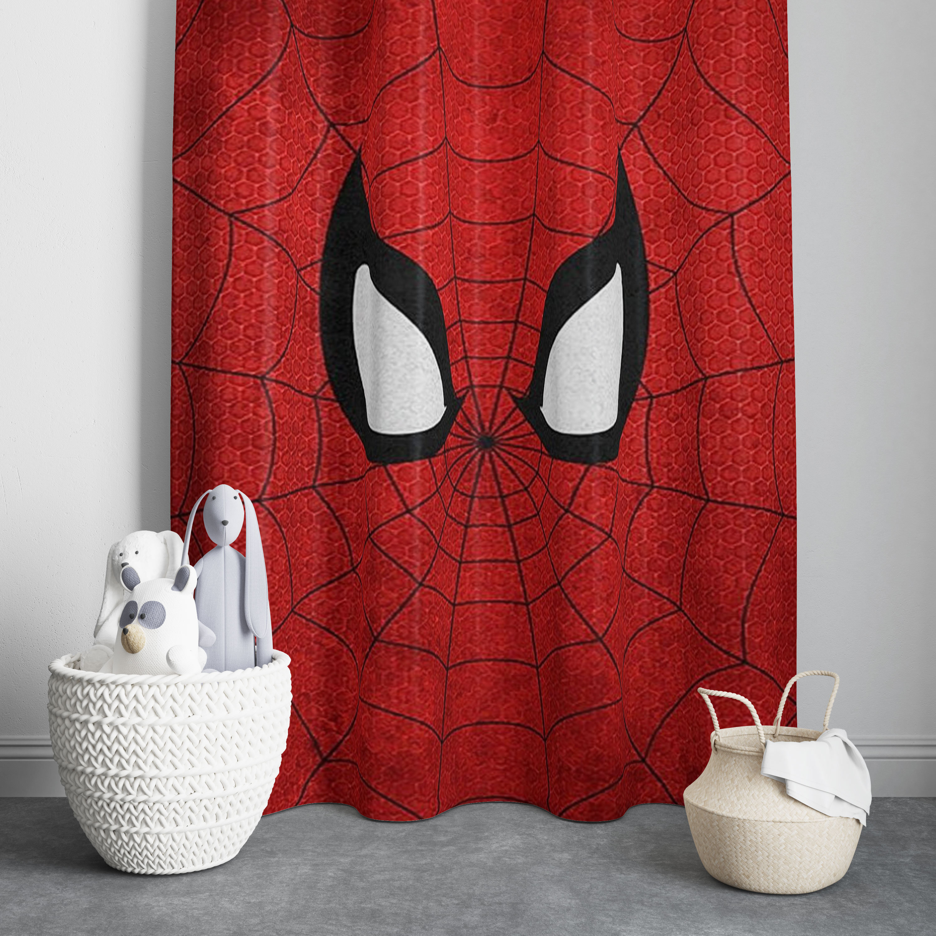 Spiderman Curtain, Superhero Logo Curtain, Spiderman Curtains Kids Room ...