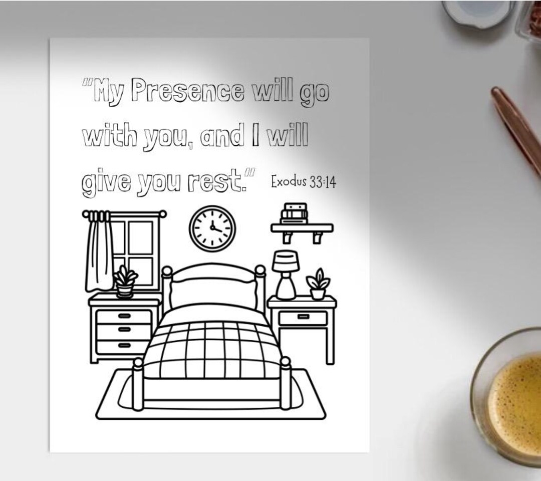 Exodus 33:14 - God Gives Me Rest Coloring Page - Etsy