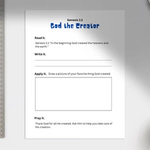 Kids Bible Worksheet Bundle X4 - Etsy