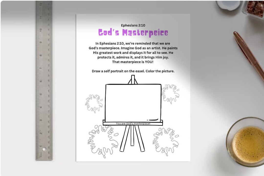 Ephesians 2:10 - God’s Masterpiece Worksheet - Etsy