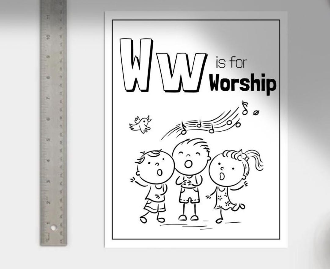 Letter Ww is for Worship Kids Coloring Page - Etsy