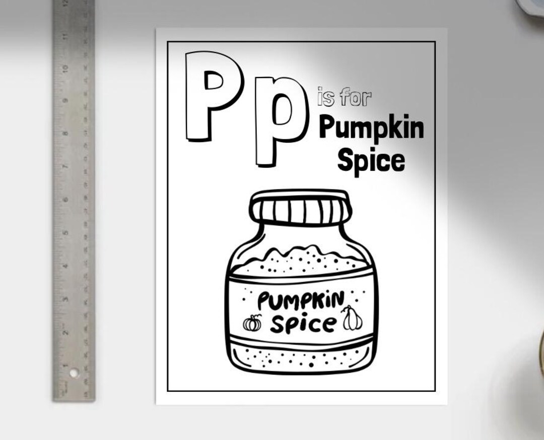 Letter Pp is for Pumpkin Spice Kids Fall Thanksgiving Coloring Page - Etsy