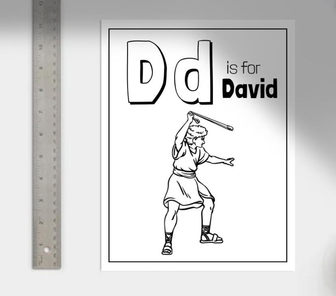 Letter Dd is for David Kids Coloring Page - Etsy