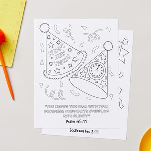 New Year’s Coloring Page Bundle for Kids - Etsy