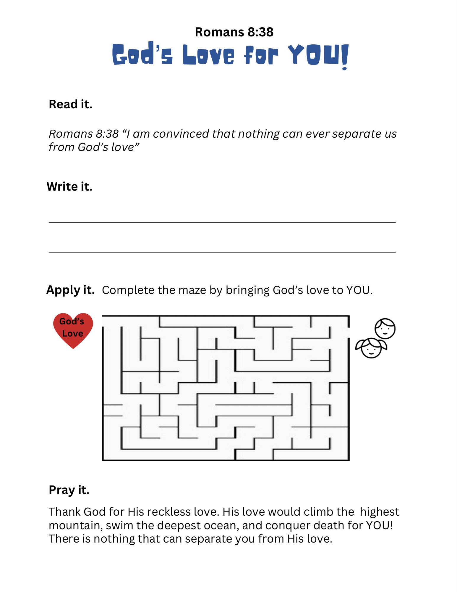 Romans 8:38 Bible Worksheet for Kids - Etsy