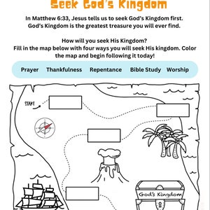 Matthew 6:33 Seek God’s Kingdom Worksheet - Etsy