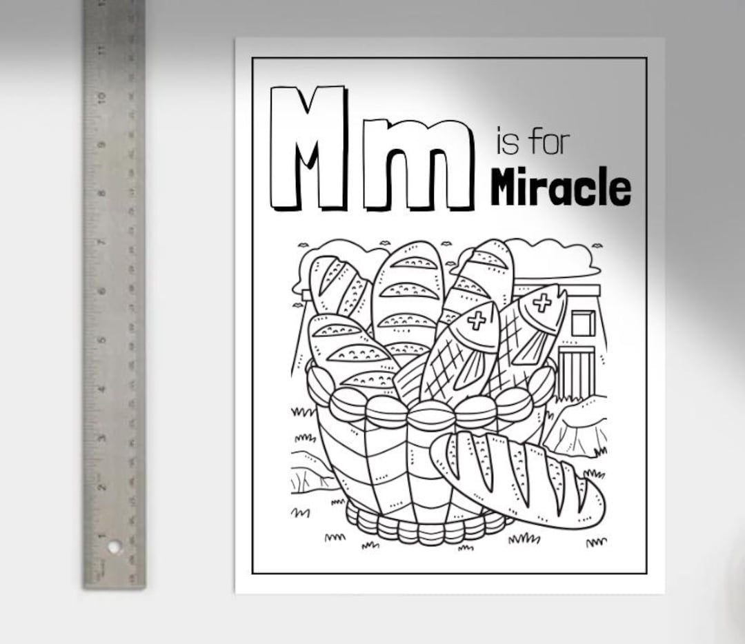 Letter Mm is for Miracle Kids Coloring Page - Etsy