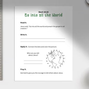 Kids Bible Worksheet Bundle X4 - Etsy