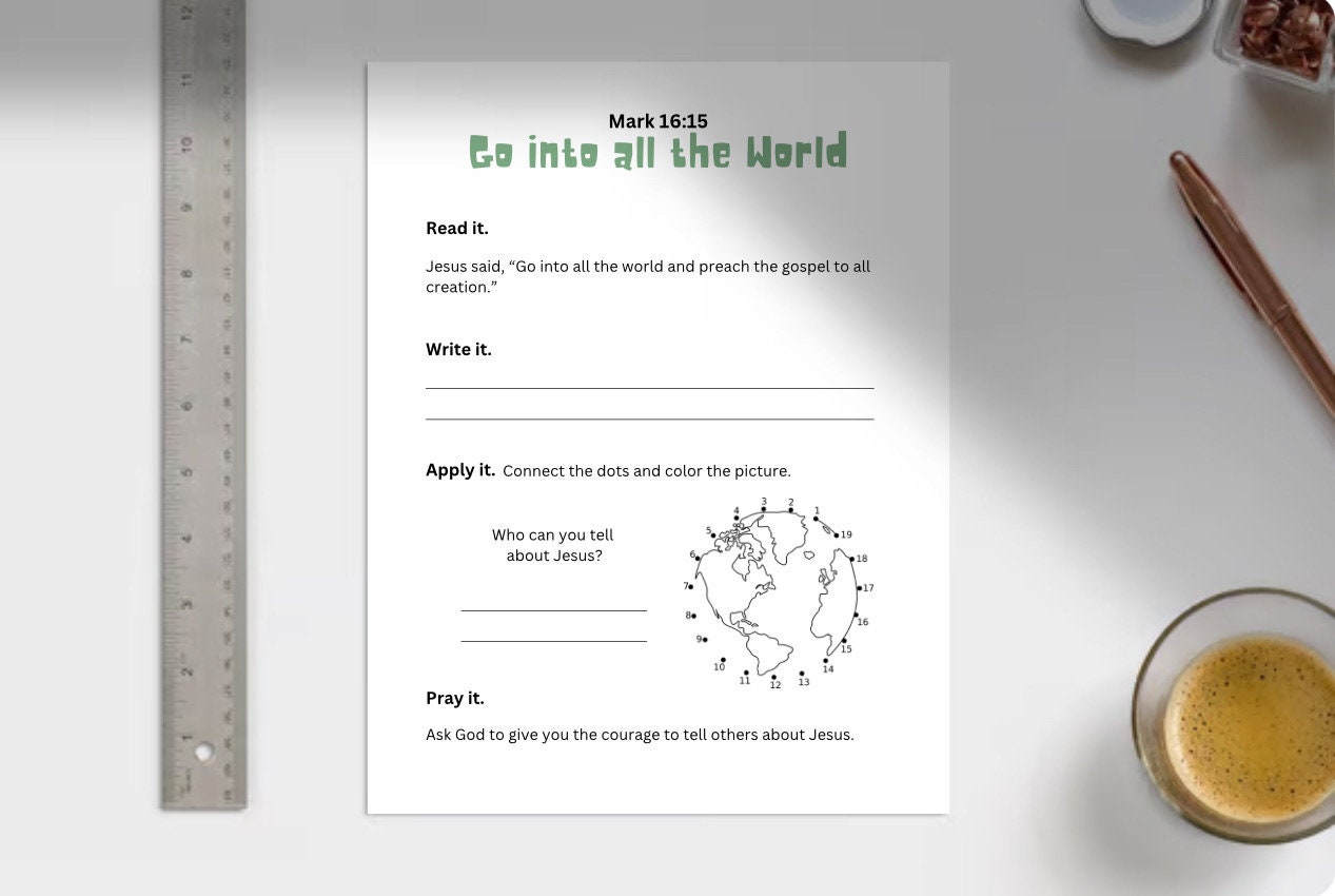 Kids Bible Worksheet Bundle X4 - Etsy