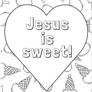 Jesus is Sweet Ice Cream Coloring Page - Etsy