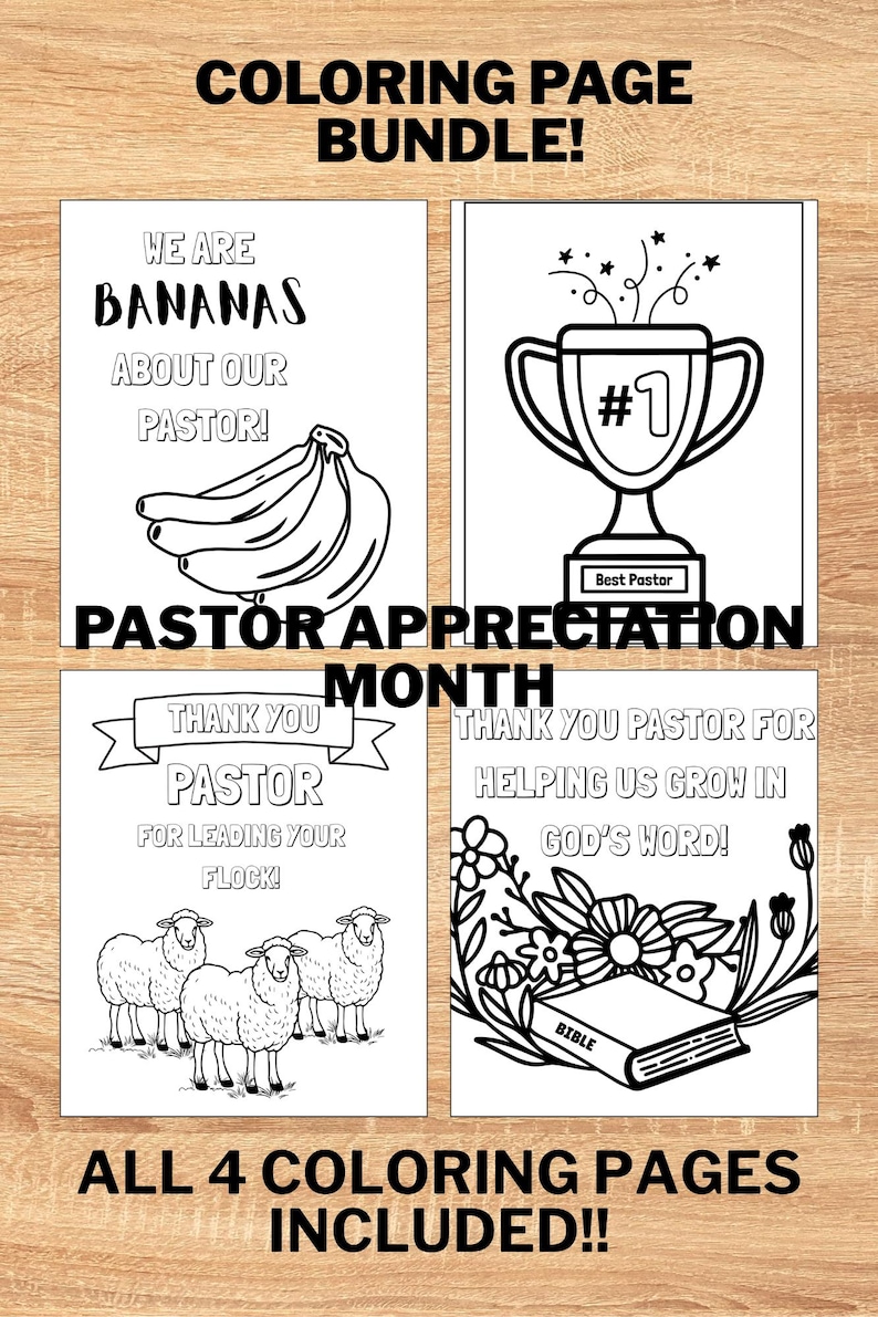 Pastor Appreciation Month Coloring Page Bundle 2 - Etsy