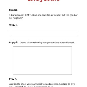 1 Corinthians 10:24 Kids Bible Worksheet - Etsy