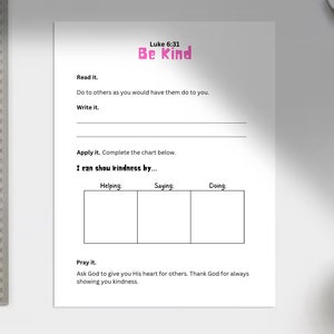 Luke 6:31 - Be Kind - Kids Bible Lesson - Etsy