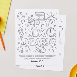 New Year’s Coloring Page Bundle for Kids - Etsy