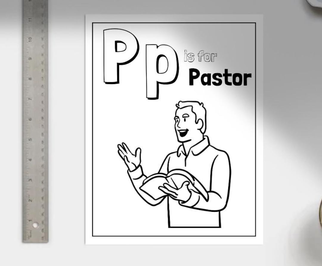 Letter Pp is for Pastor - Pastor Appreciation Month Coloring Page - Etsy