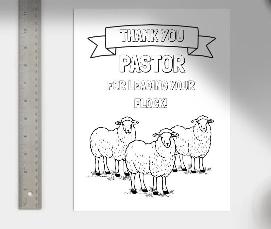 Thank You Pastor - Pastor Appreciation Month Coloring Page - Etsy
