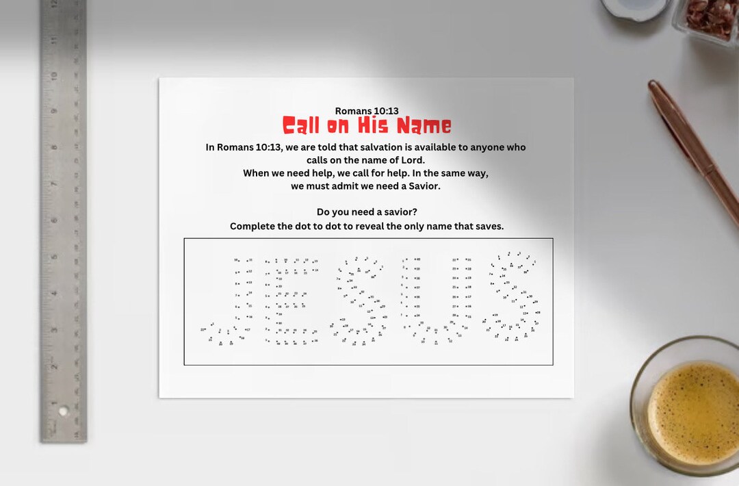 Romans 10:13 - Call on His Name Worksheet - Etsy