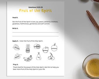 Fruit of the Spirit Galatians 5:22-23 Printable Color Sheet Sunday ...