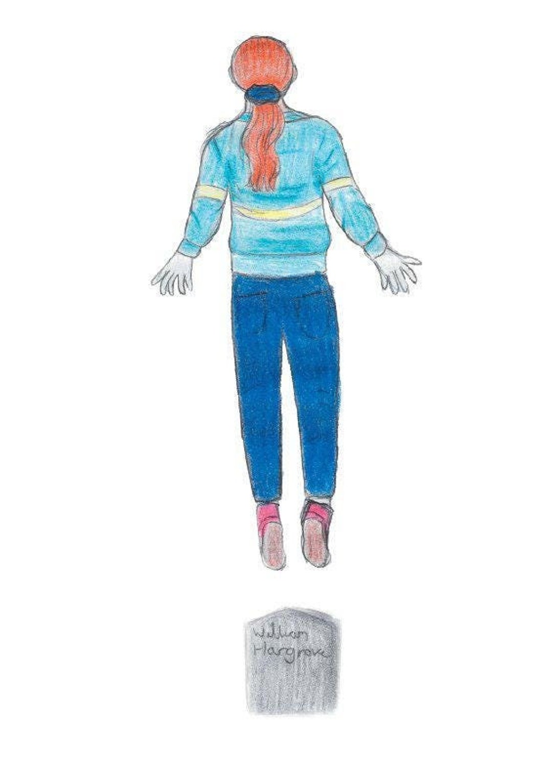 Max From Stranger Things Levitating Print, 7" X 5" (from Hand-drawn ...