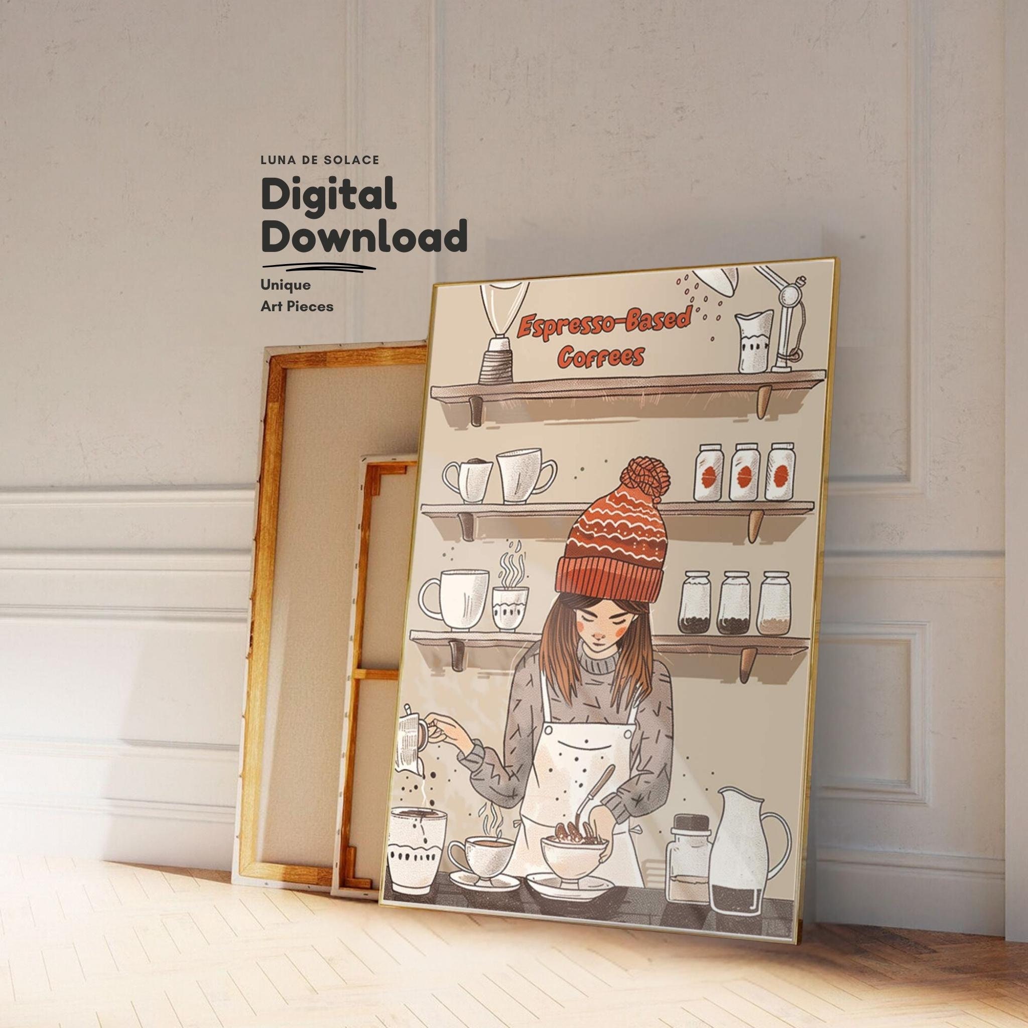 Barista Espresso Guide Wall Poster, Coffee Infographic Art Print ...