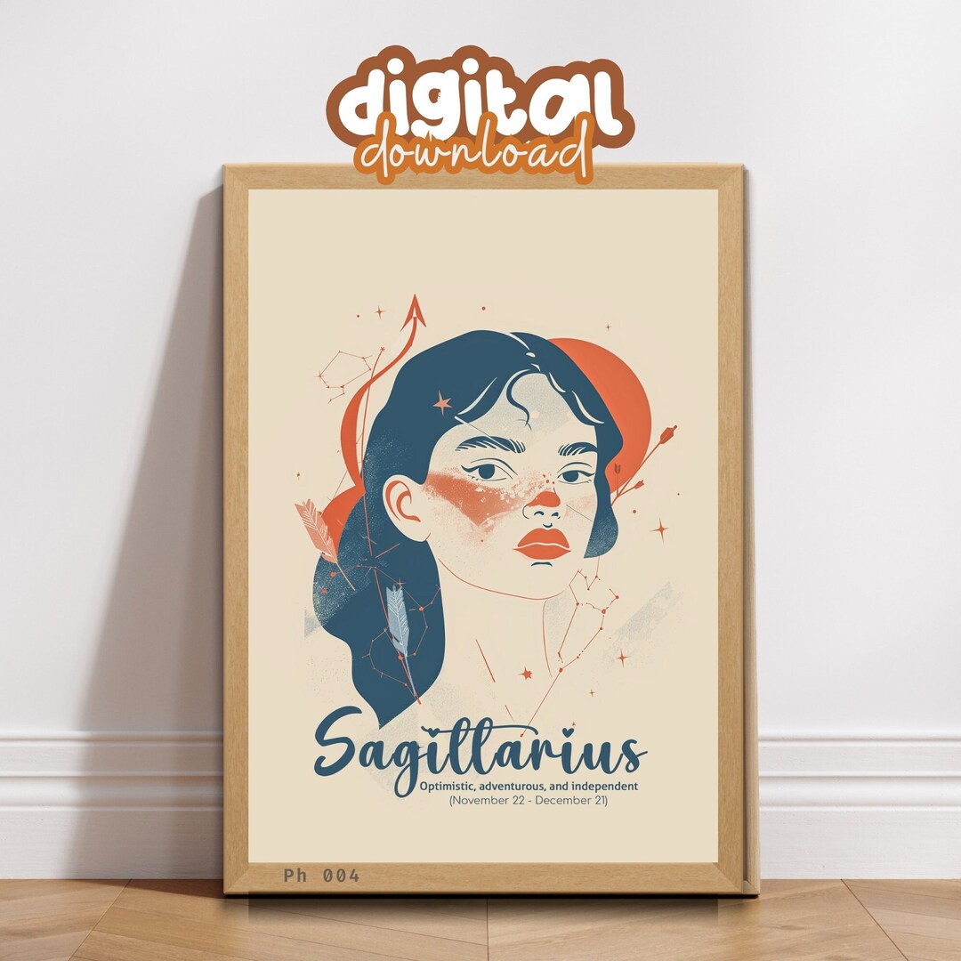 Sagittarius Zodiac Poster,sagittarius Wall Art, Sagittarius Zodiac Art ...